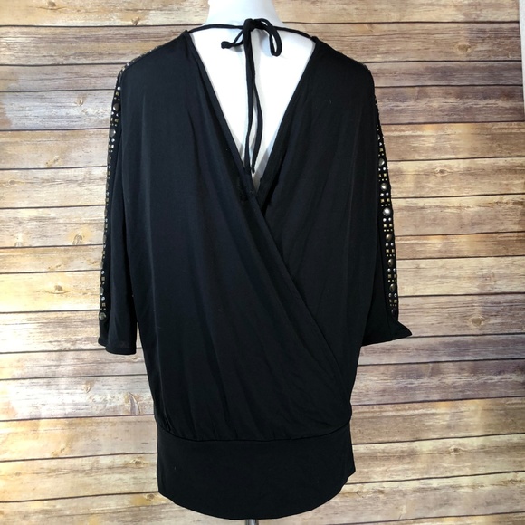 Rock & Republic | Tops | Rock Republic Black Studded Deep V Back Blouse ...